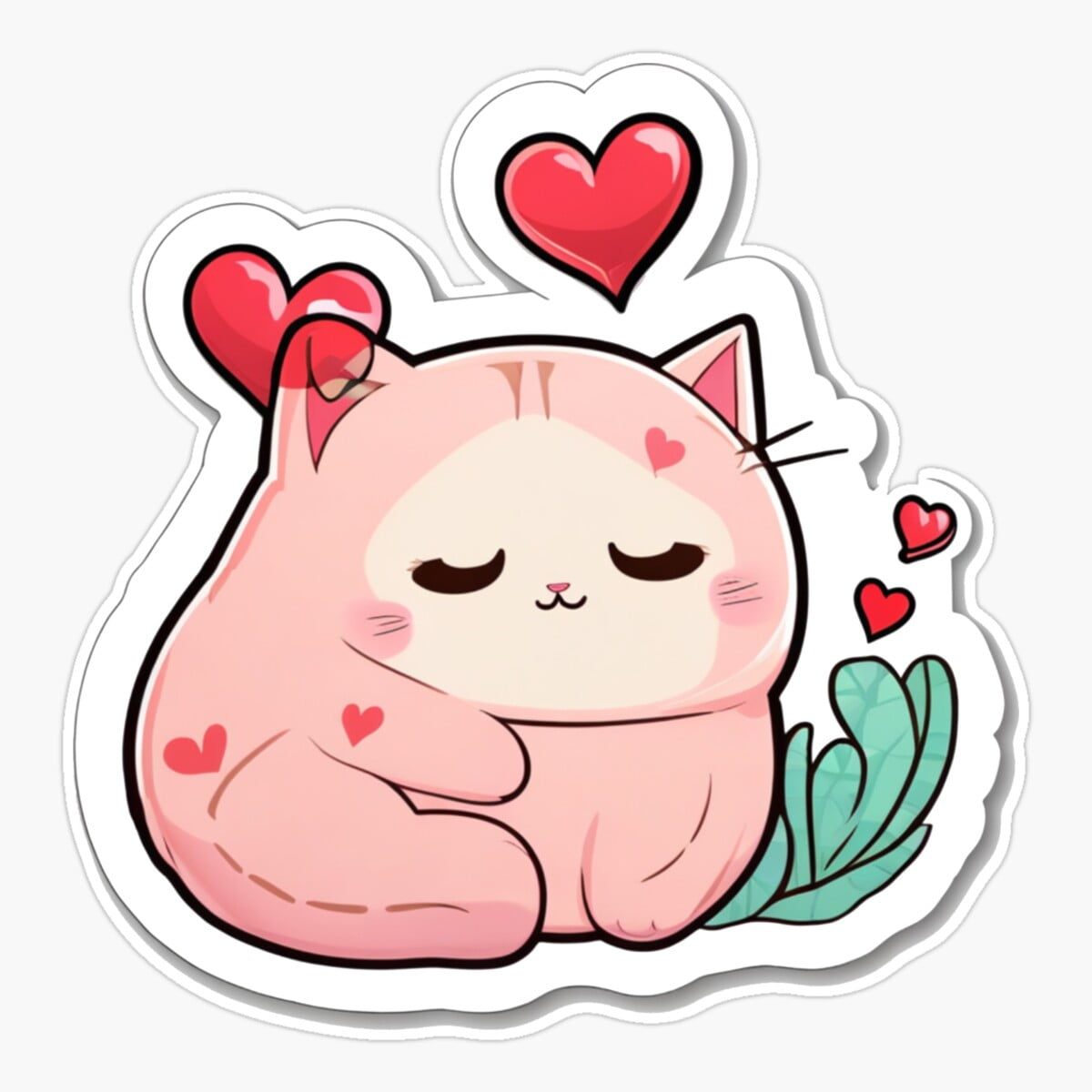 Onim Cat Heartbreak Sticker – Cute Emotional Design Sticker, Phone ...