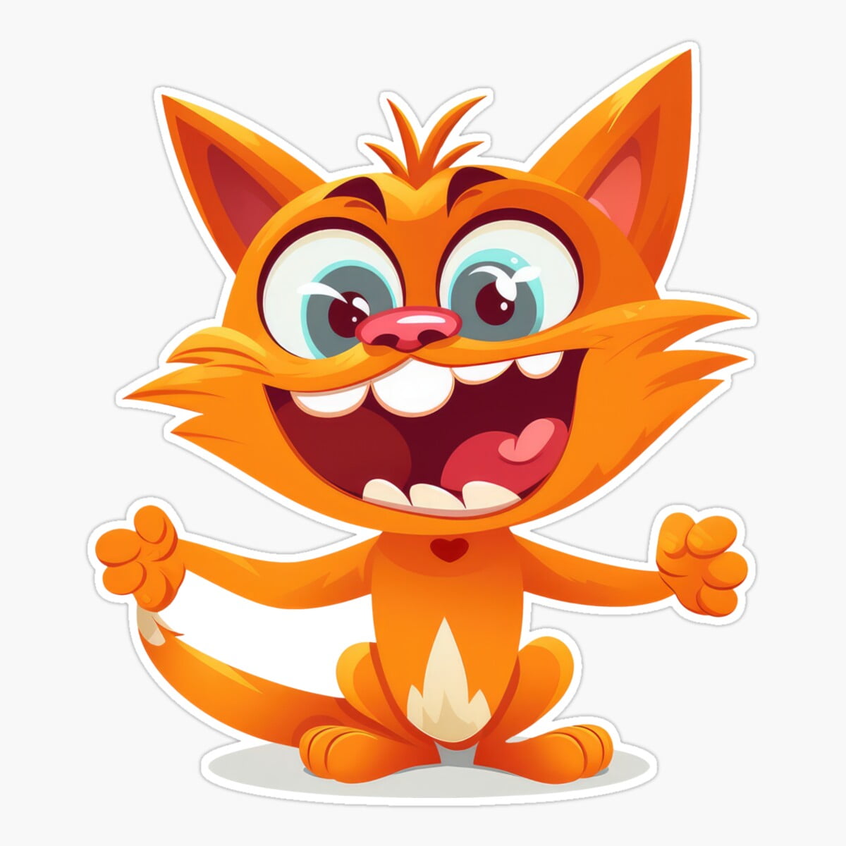 Onim Cat In An Emotional Expressive State Sticker, Phone Decal Water ...