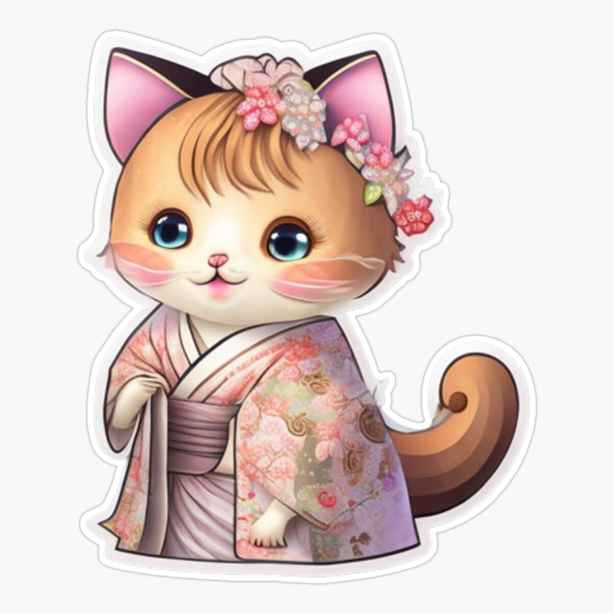 Onim Cat Meow Sticker Sticker, Phone Decal Water Bottle Stickers Car ...