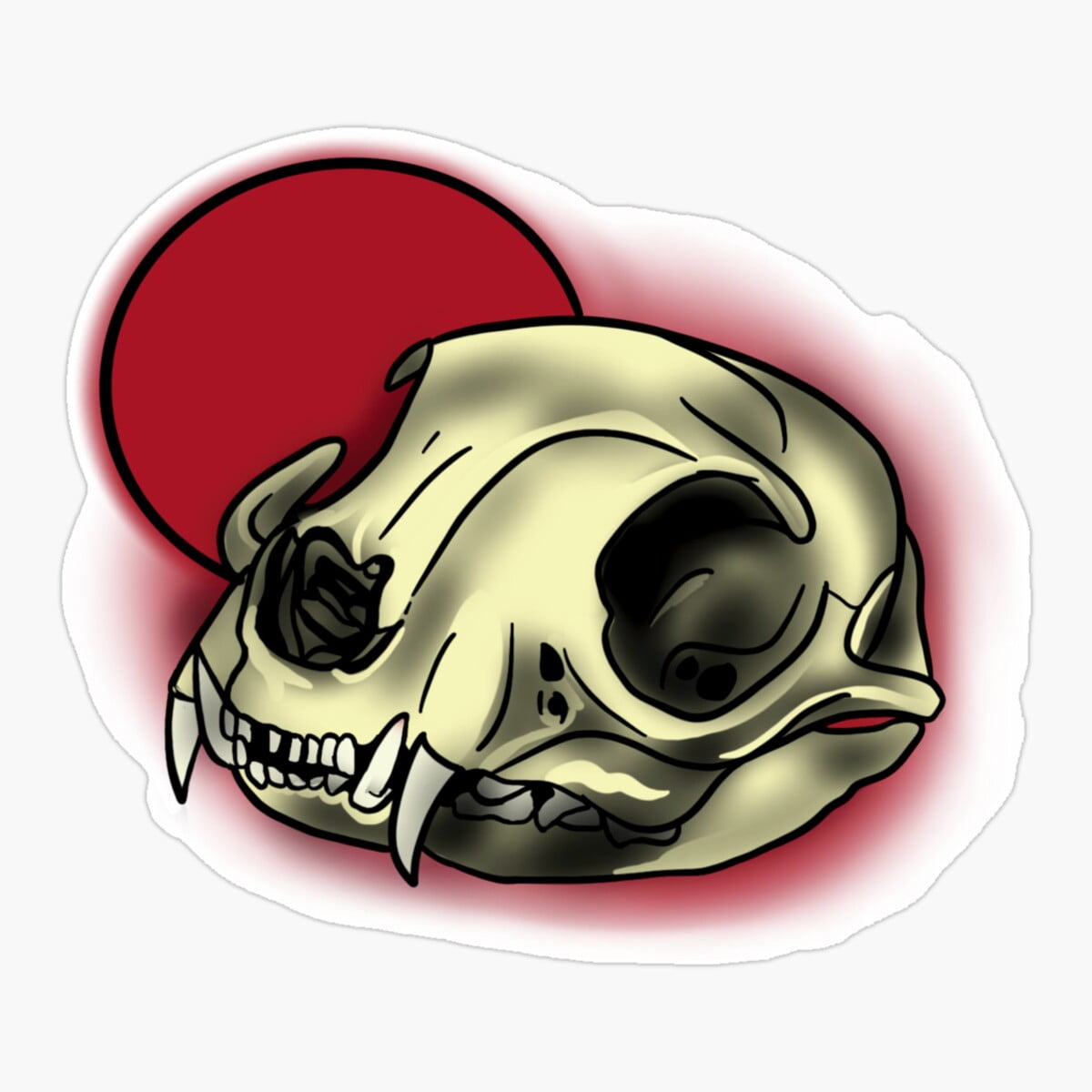 Onim Cat Skull Sticker, Phone Decal Water Bottle Stickers Car Decals ...