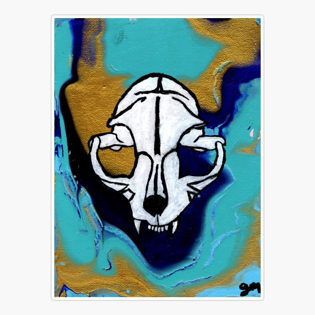 Onim Cat Skull Sticker, Phone Decal Water Bottle Stickers Car Decals ...