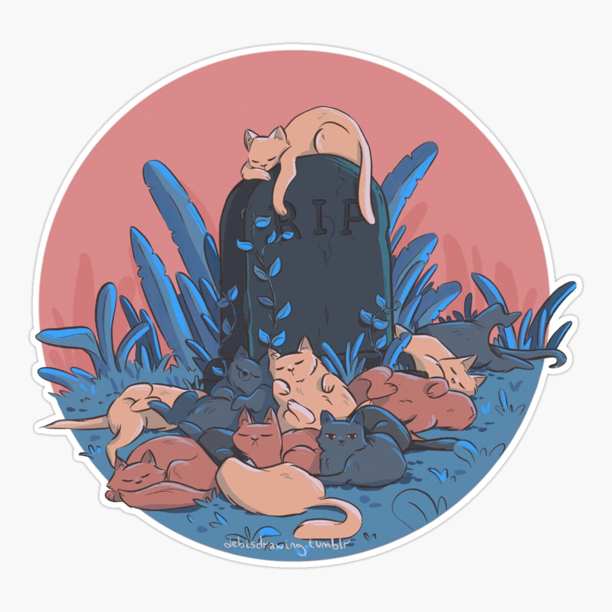 Onim Catnip On My Grave Sticker, Phone Decal Water Bottle Stickers Car ...