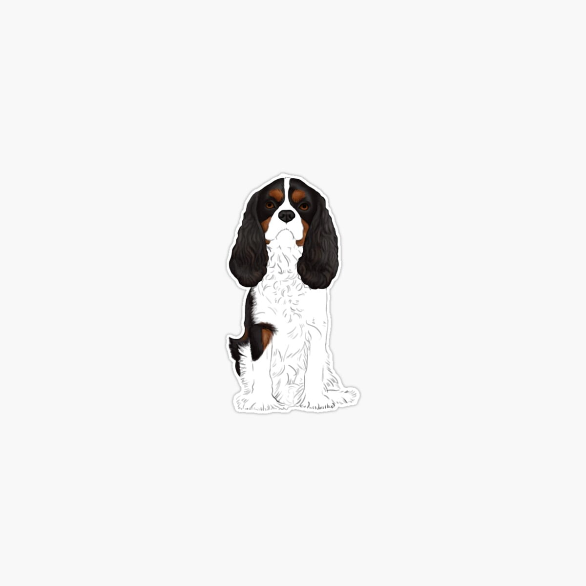 Onim Cavalier King Charles Spaniel Tri-Color Sticker, Phone Decal Water ...