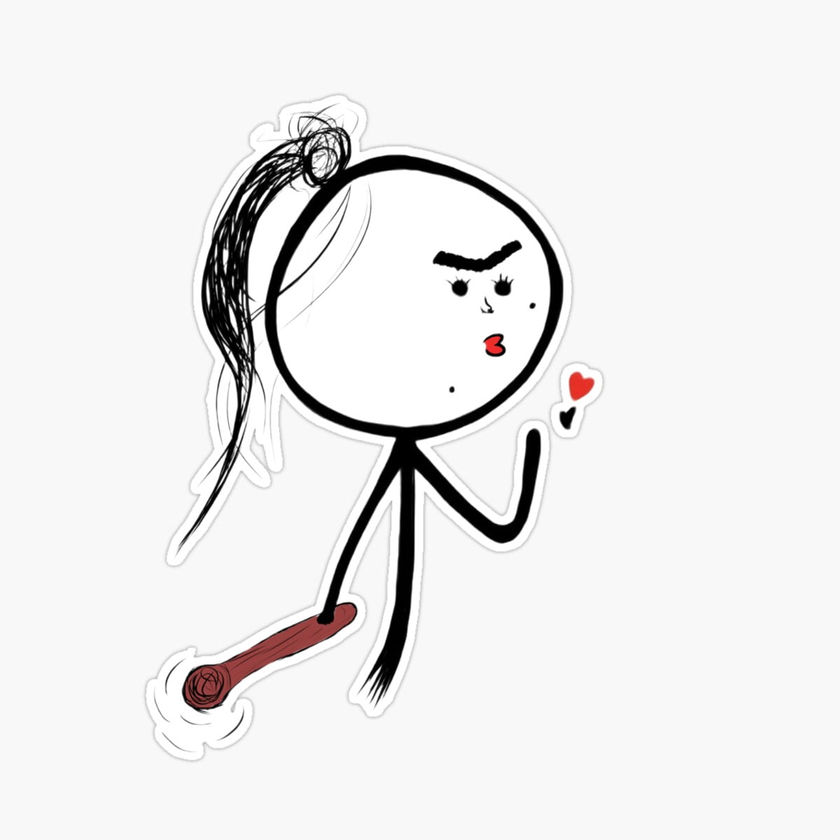 Onim Cave Woman Stickman Sticker, Phone Decal Water Bottle Stickers Car ...