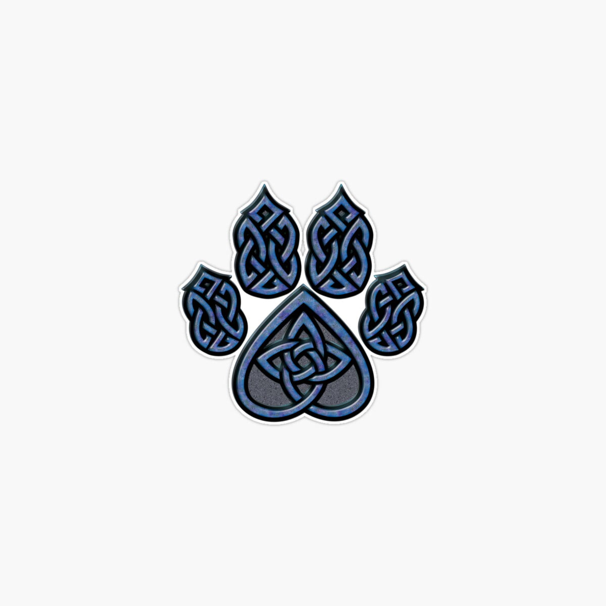 Onim Celtic Knot Pawprint - Blue Sticker, Phone Decal Water Bottle ...