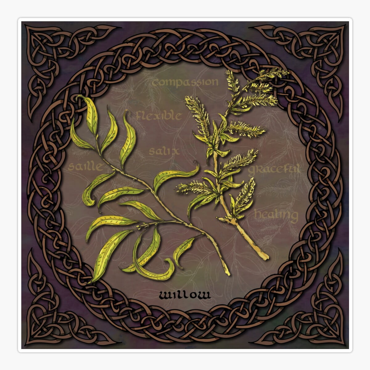 Onim Celtic Willow Sticker, Phone Decal Water Bottle Stickers Car ...