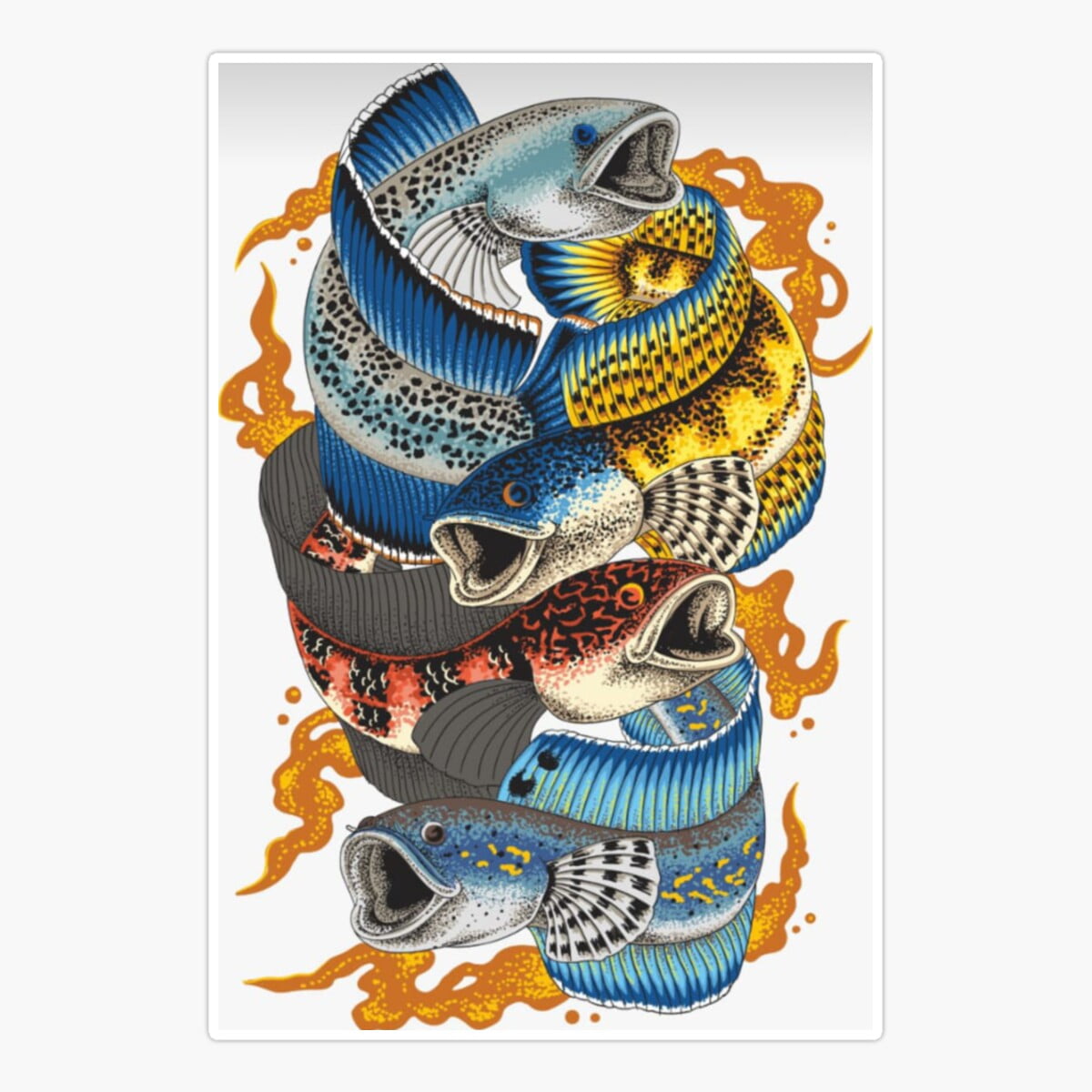 Onim Channa Fire Ice Sticker, Phone Decal Water Bottle Stickers Car ...