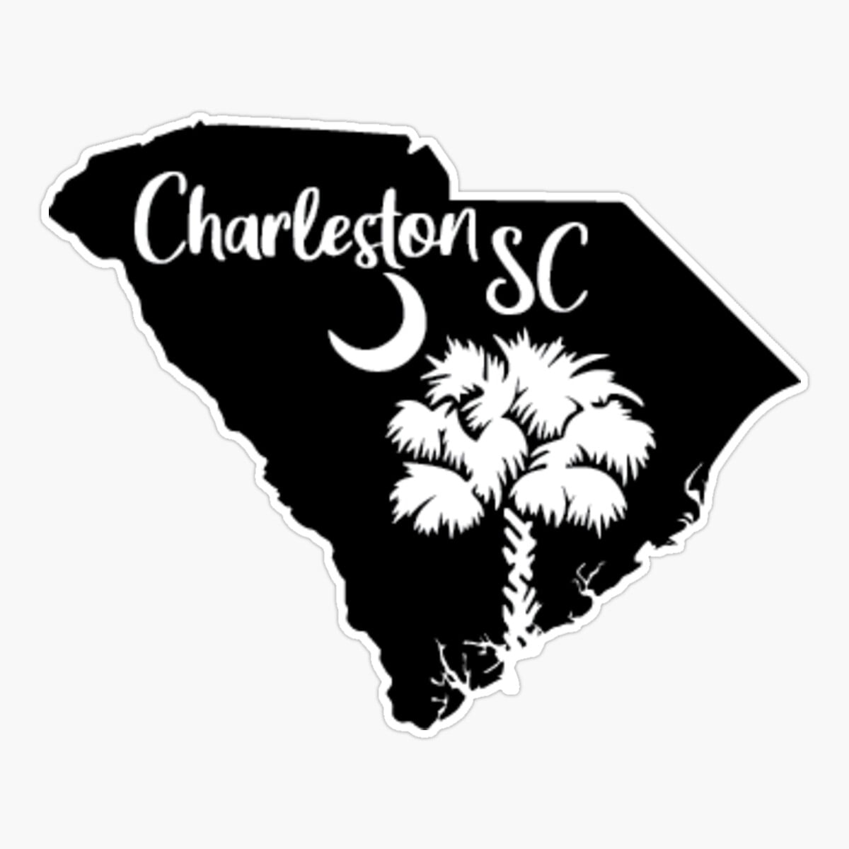 Onim Charleston Palmetto Tree Sticker, Phone Decal Water Bottle ...