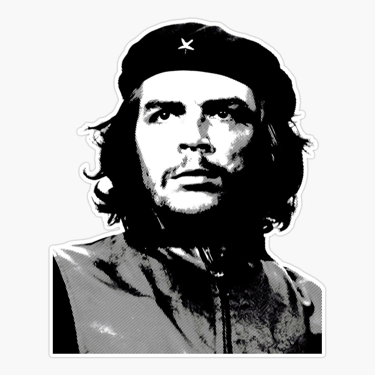 Onim Che Guevara, Retro Pop Art Black And White Sticker, Phone Decal ...