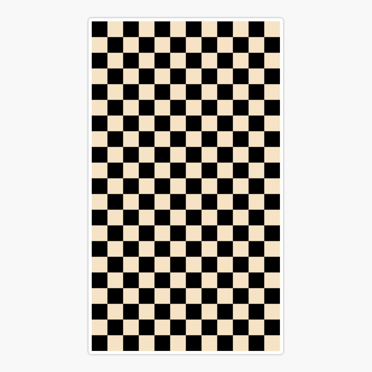 Onim Checkerboard Print Black Sticker, Phone Decal Water Bottle ...