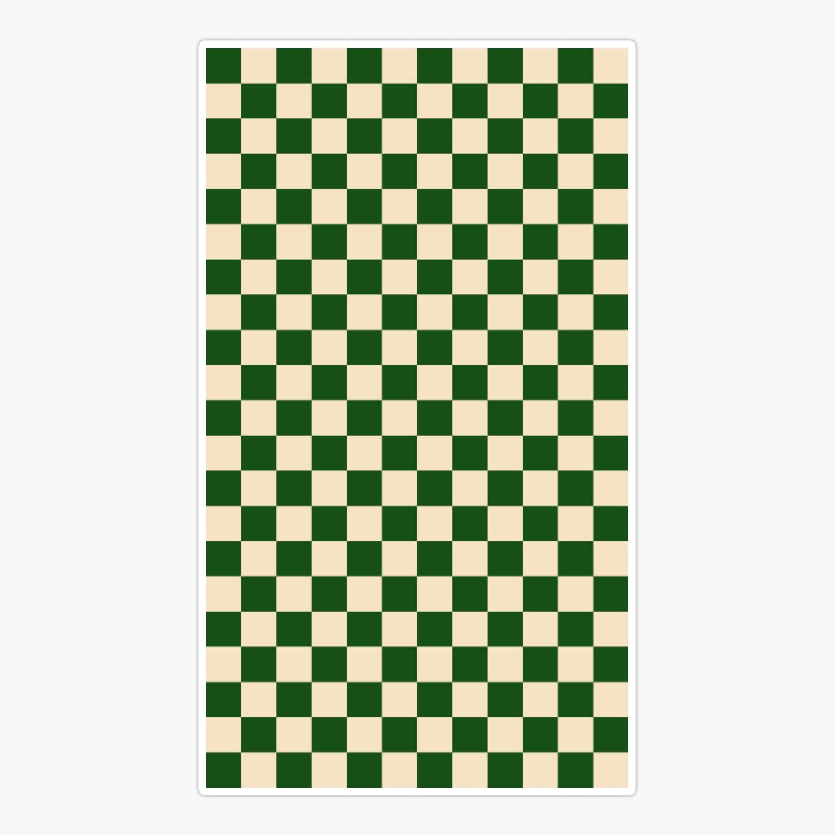 Onim Checkerboard Print Green Sticker, Phone Decal Water Bottle ...