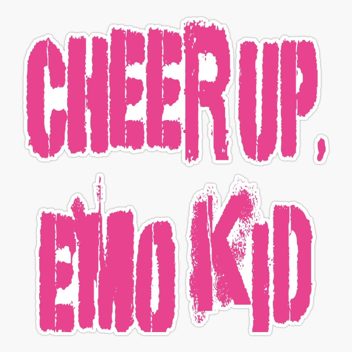 Onim Cheer Up, Emo Kid Sticker, Phone Decal Water Bottle Stickers Car Decals, Funny Birthday ...