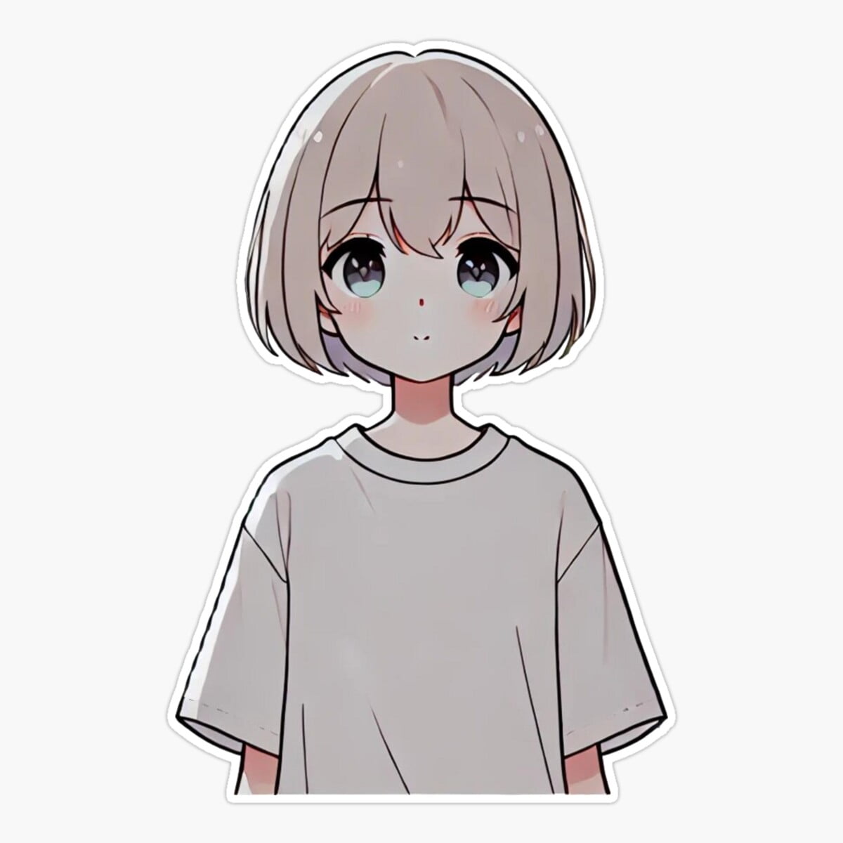 Onim Cheerful Anime Girl #1 Sticker, Phone Decal Water Bottle Stickers ...