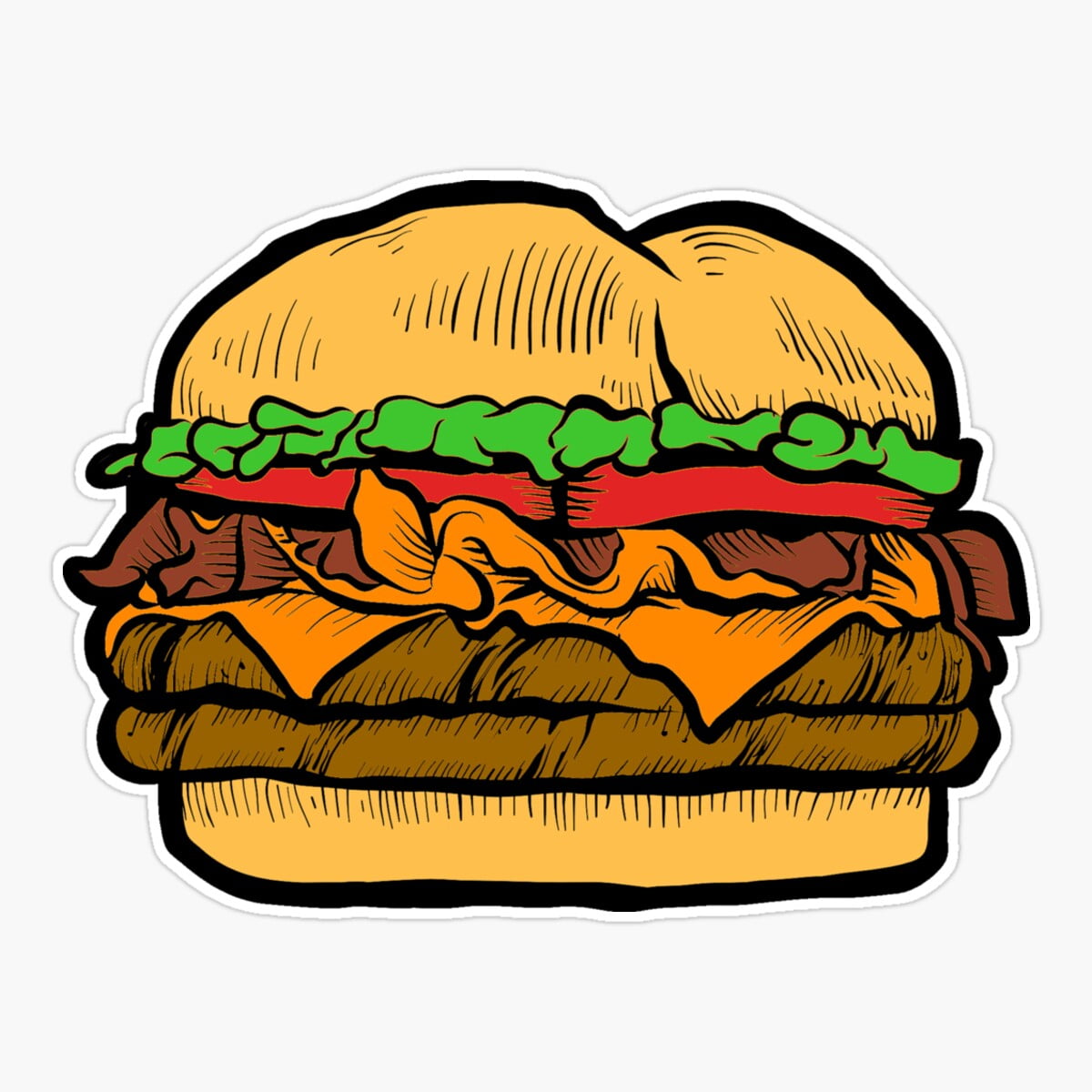 Onim Cheeseburger Sticker, Phone Decal Water Bottle Stickers Car Decals ...