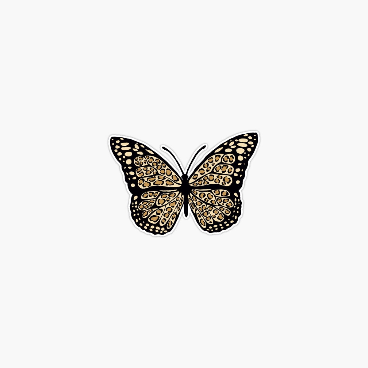 Onim Cheetah Print Butterfly Sticker - Walmart.com