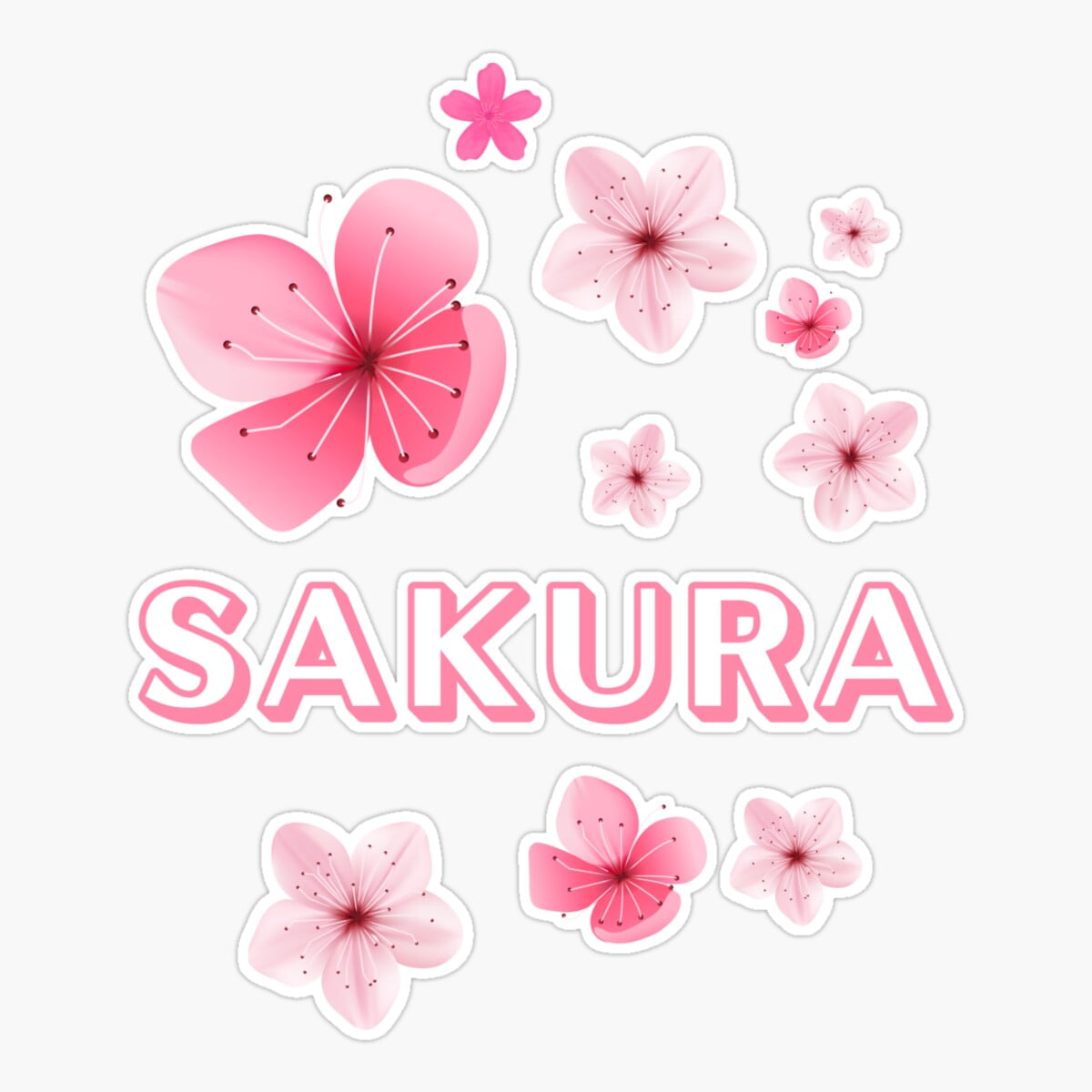 Onim Cherry Blossom Sakura Japanese Sticker, Phone Decal Water Bottle ...