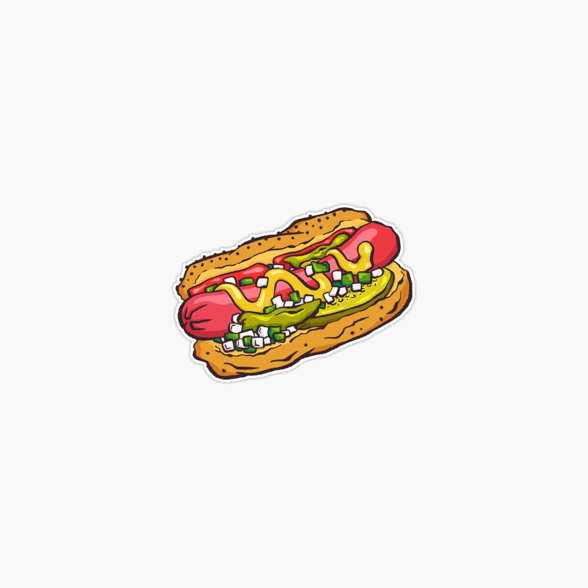 Onim Chicago Hot Dog Sticker, Phone Decal Water Bottle Stickers Car ...