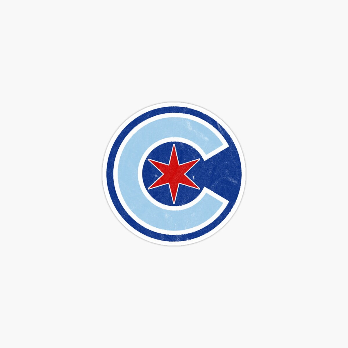 Onim Chicago Wrigleyville Star Logo Vintage Emblem Distressed Version ...