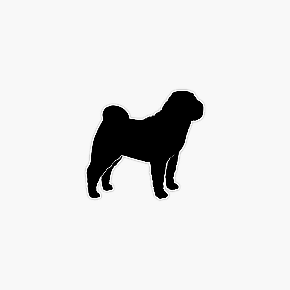 Onim Chinese Shar-Pei Silhouette(S) Sticker, Phone Decal Water Bottle ...