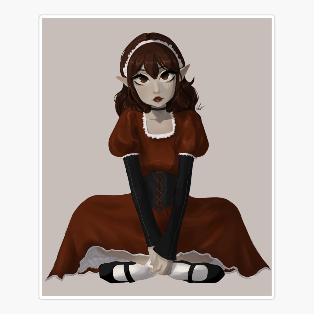 Onim Chocolate Lab Basic Breed Silhouette Illustration Sticker, Phone ...