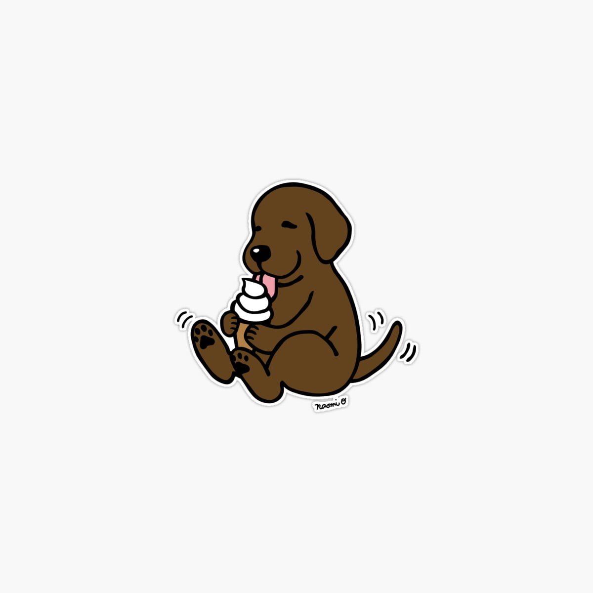 Onim Chocolate Labrador Ice Cream Shop Sticker, Phone Decal Water ...