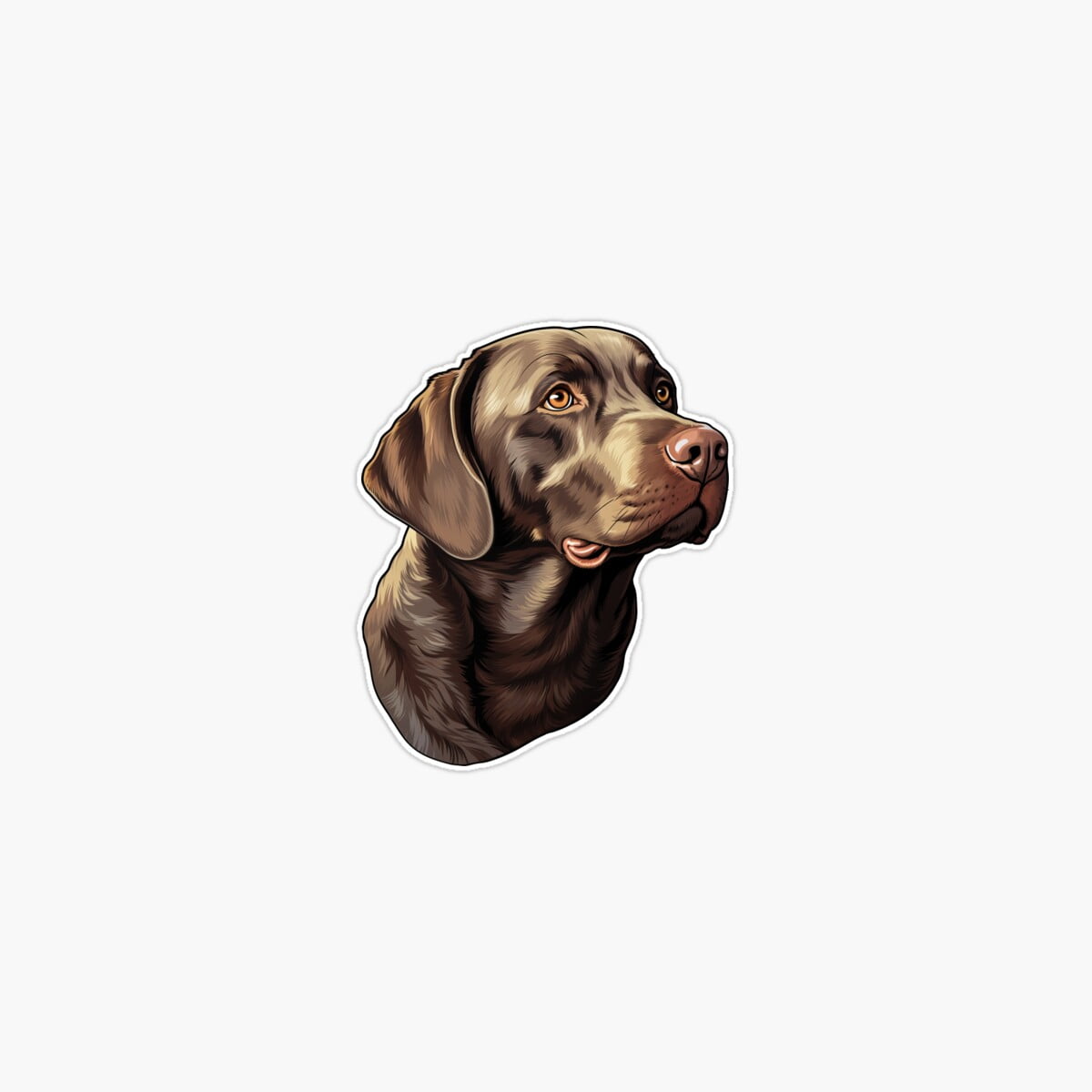 Onim Chocolate Labrador Retriever Dog Head Portrait Illustration ...