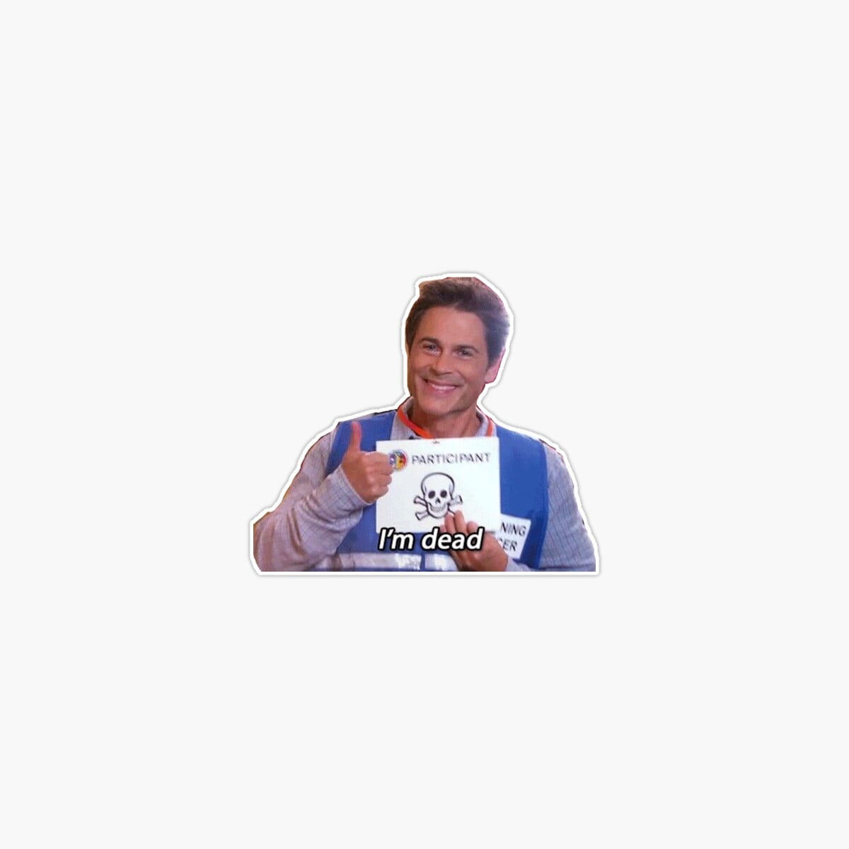 Onim Chris Traeger- I'M Dead Sticker, Phone Decal Water Bottle Stickers ...