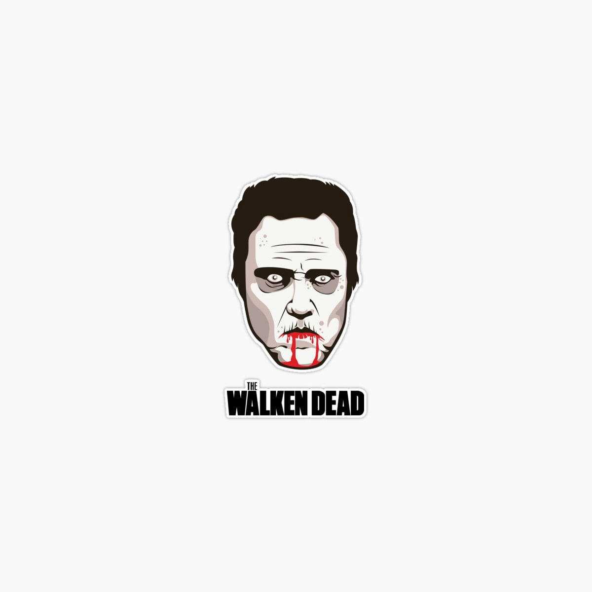 Onim Christopher Walken - The Walken Dead Official Sticker - Walmart.com