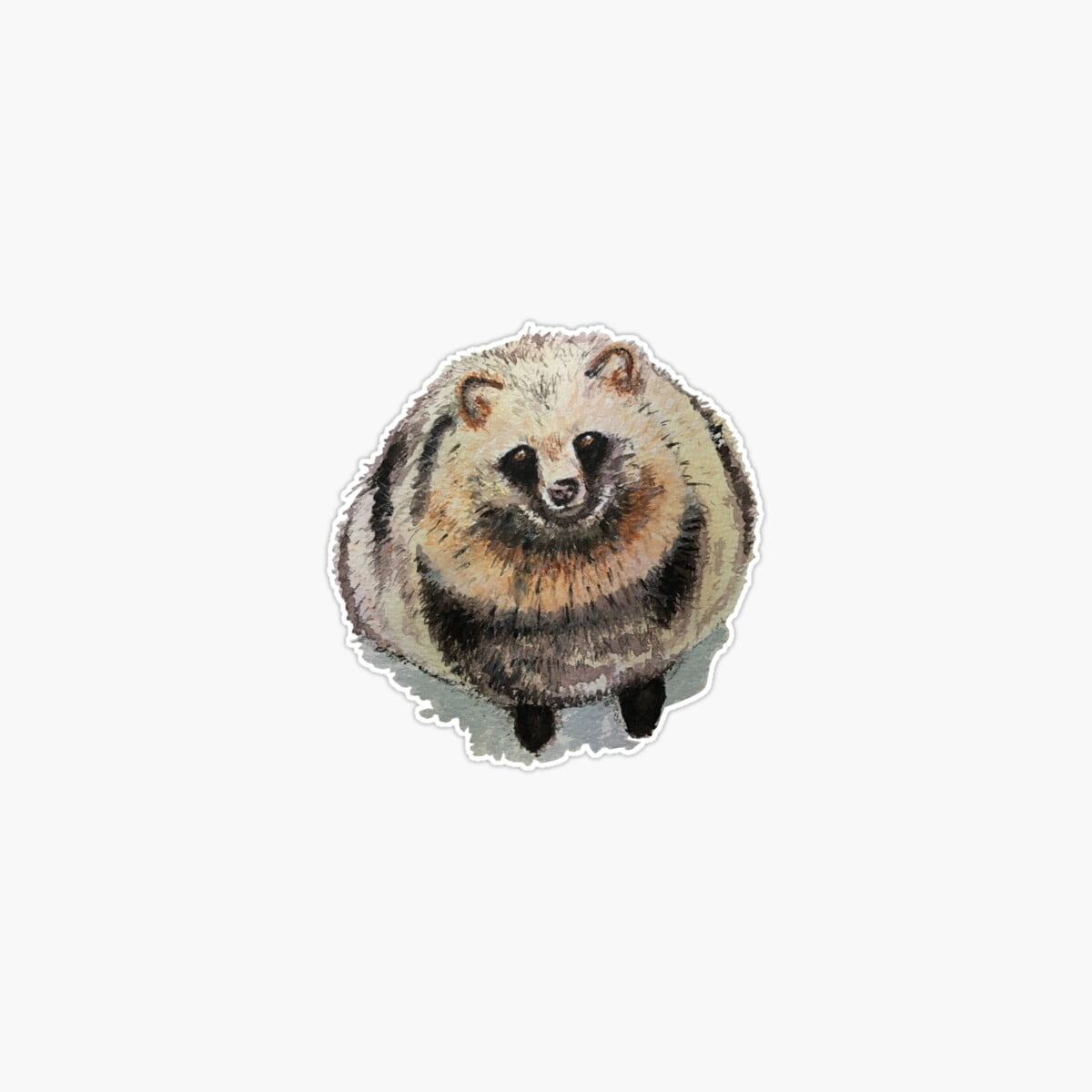 Onim Chubby And Fluffy Tanuki (Raccoon Dog) Sticker, Phone Decal Water ...