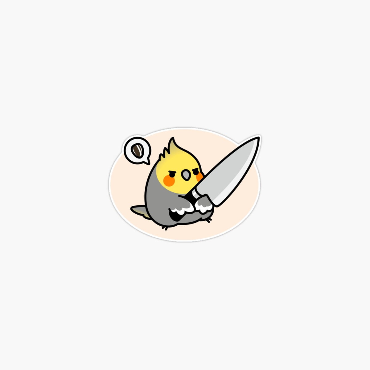 Onim Chubby Cockatiel Knife Sticker - Walmart.com
