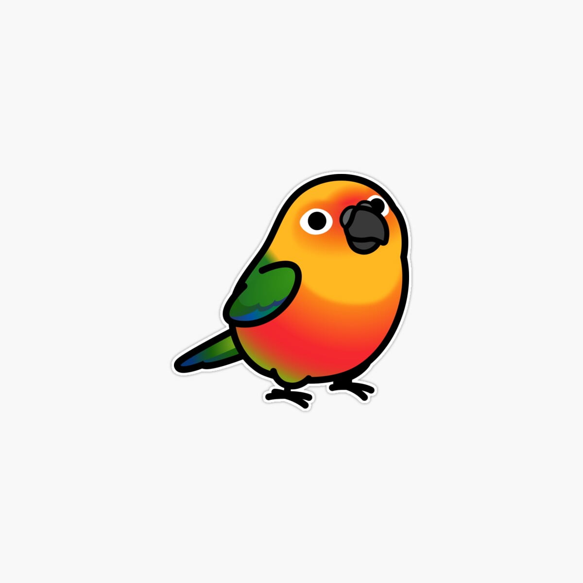 Onim Chubby Jenday Conure Sticker, Phone Decal Water Bottle Stickers ...
