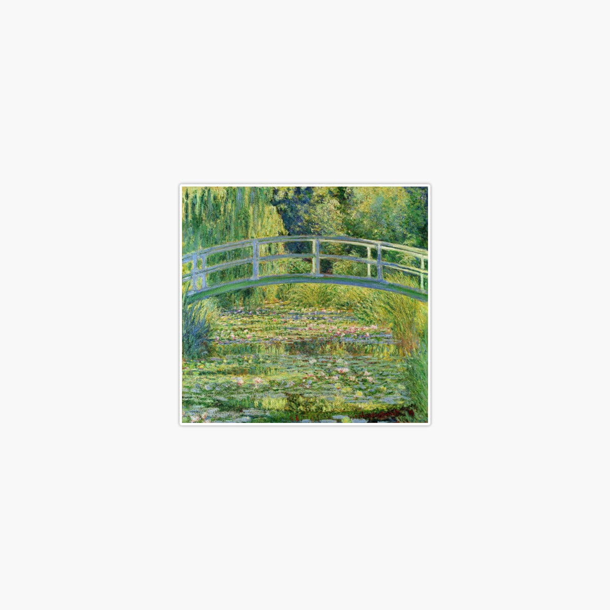 Onim Claude Monet - Water-Lily Pond Sticker, Phone Decal Water Bottle ...