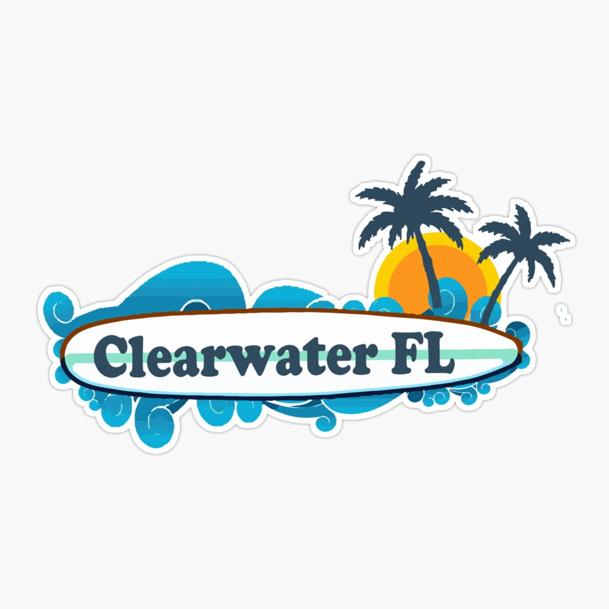 Onim Clearwater Beach - Florida. Sticker, Phone Decal Water Bottle ...