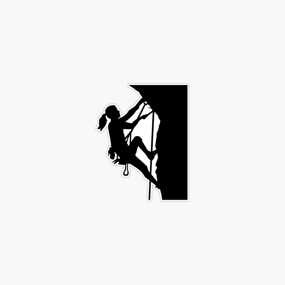 Onim Climbing Woman Girl Sticker, Phone Decal Water Bottle Stickers Car ...