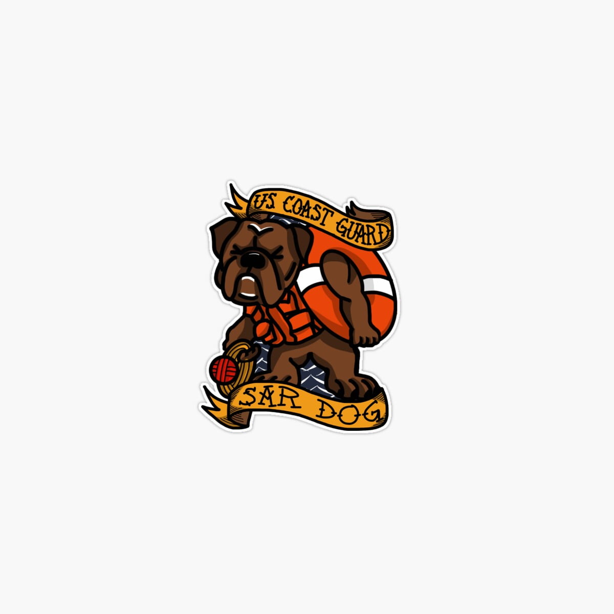 Onim Coast Guard Sar Dog Sticker, Phone Decal Water Bottle Stickers Car ...