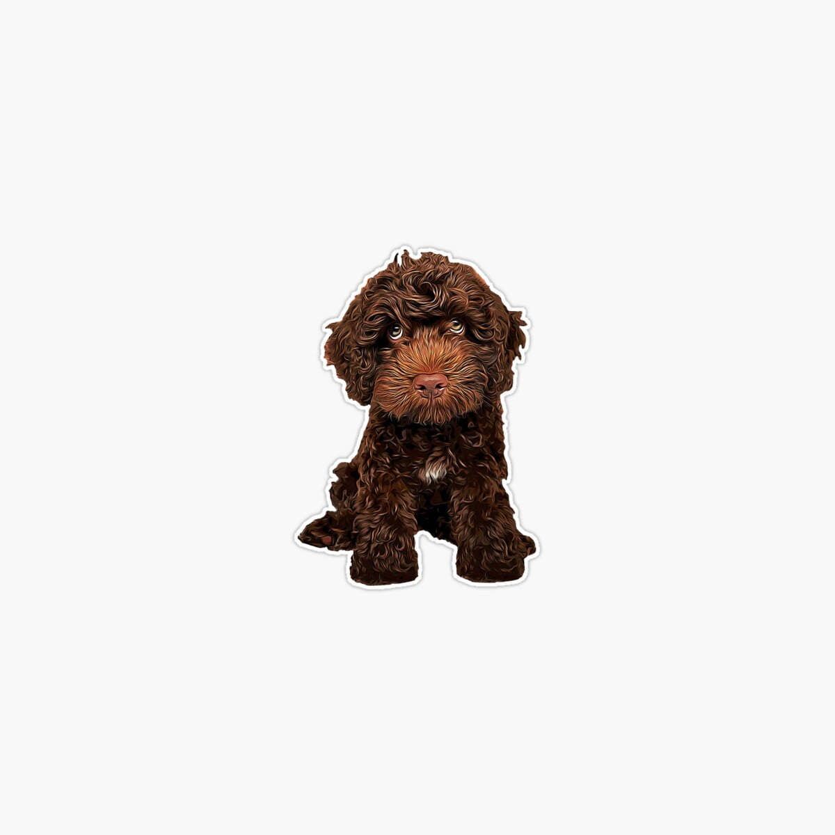 Onim Cockapoo Chocolate Puppy Dog Poodle Mix Sticker, Phone Decal Water ...