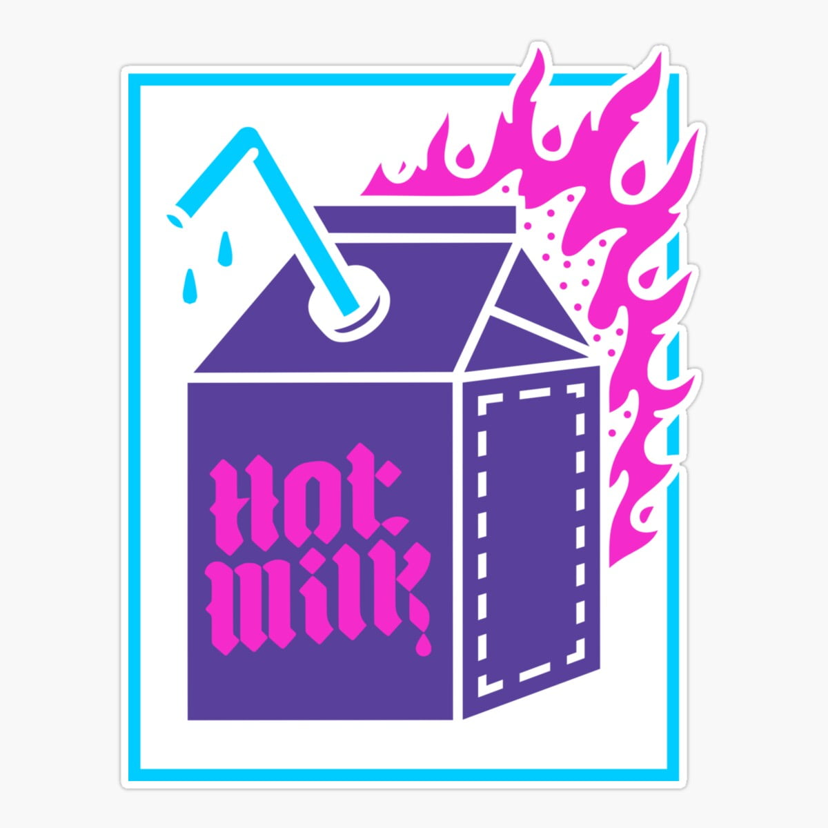 Onim Colorful Hot Milk Box Sticker, Phone Decal Water Bottle Stickers ...