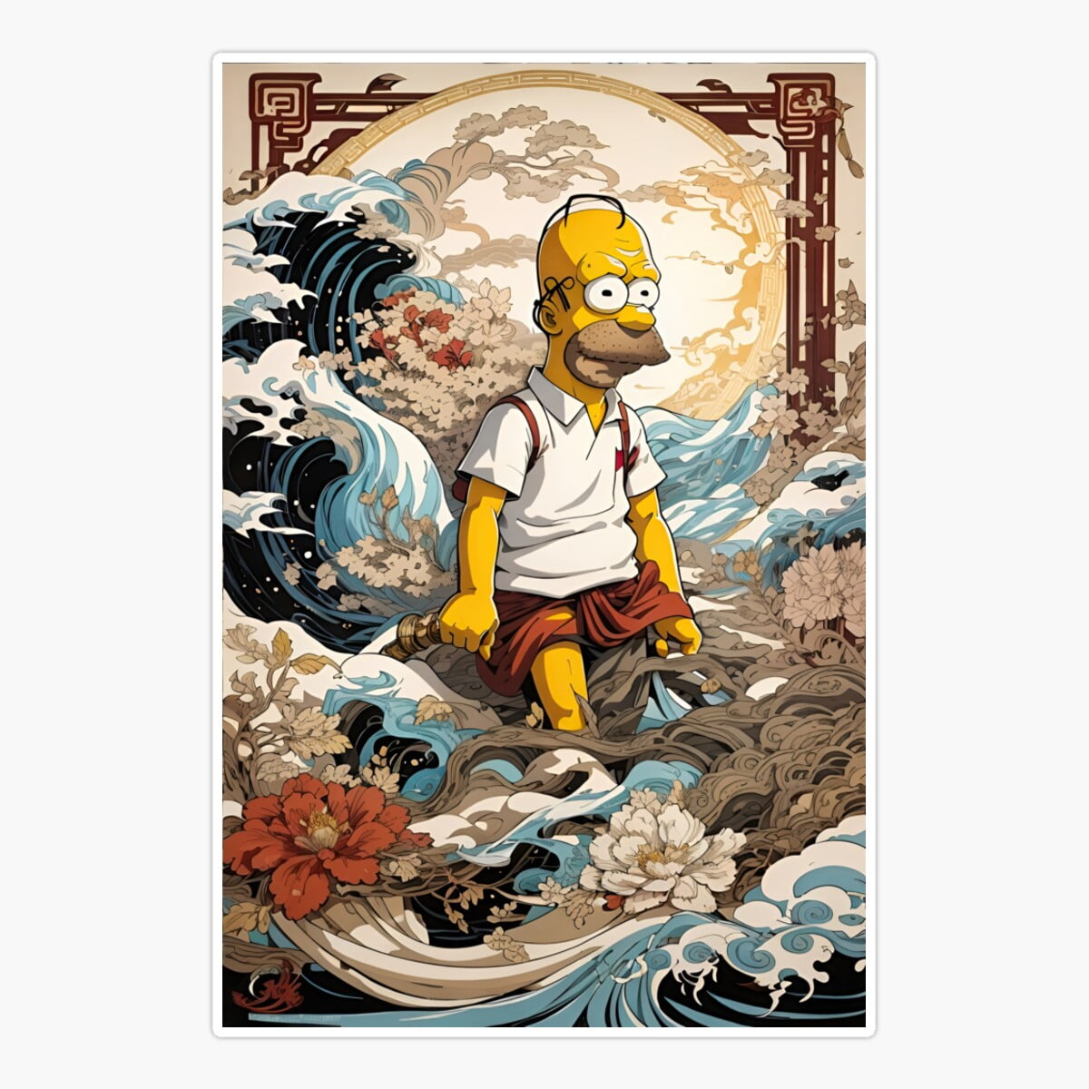 Onim Comic Zen: Homer Simpson'S Tranquil Journey In Japanese Art Style ...