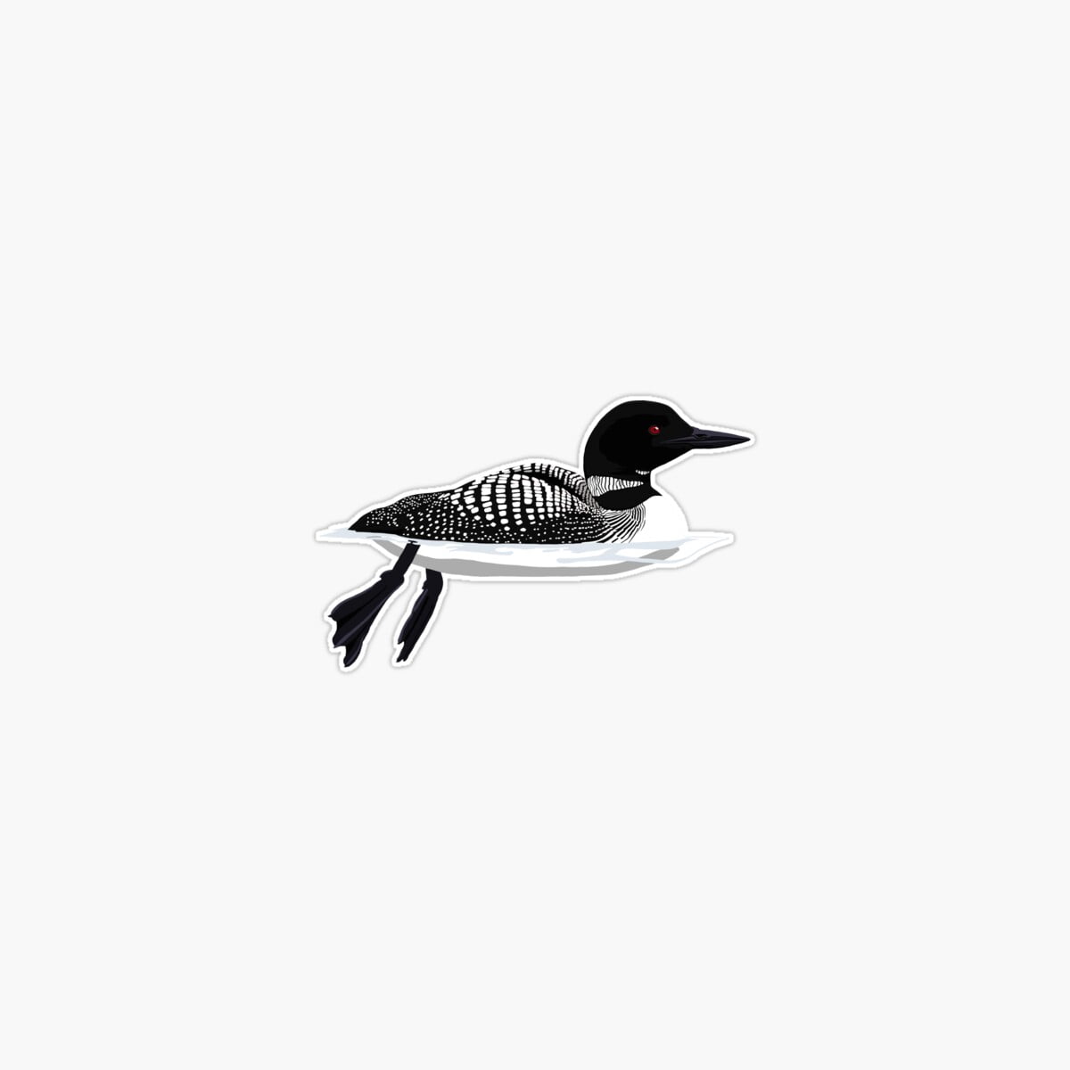 Onim Common Loon Sticker, Phone Decal Water Bottle Stickers Car Decals ...