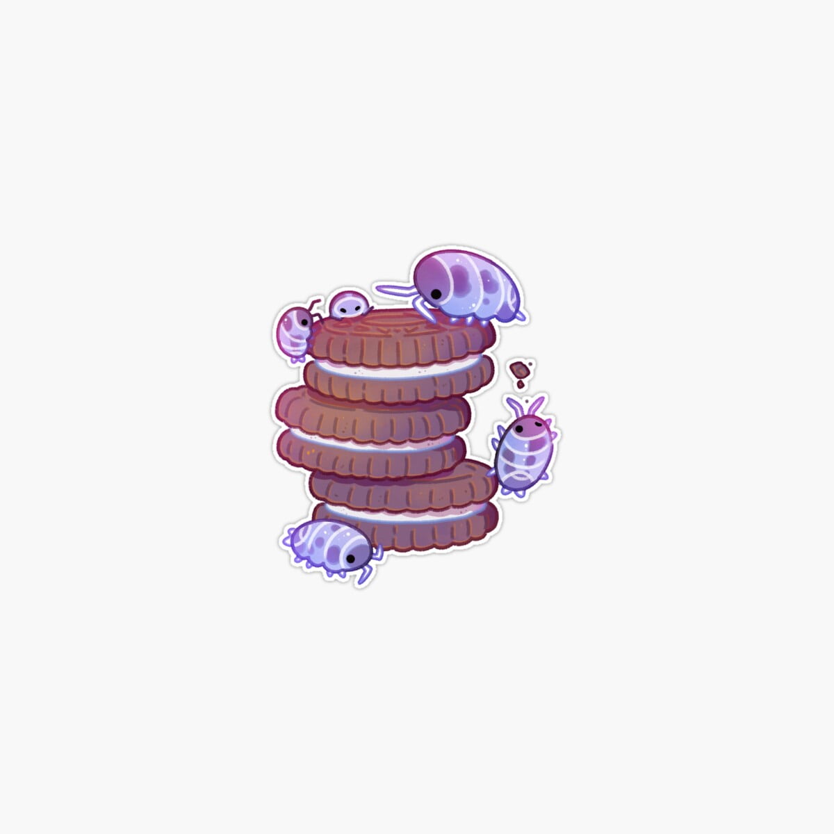 Onim Cookie Crumble Isopod Sticker, Phone Decal Water Bottle Stickers ...