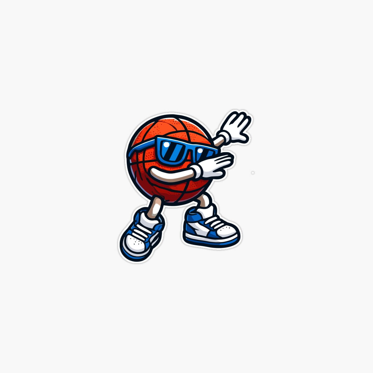 Onim Cool Basketball Dabbing Cartoon Character Sticker, Phone Decal ...
