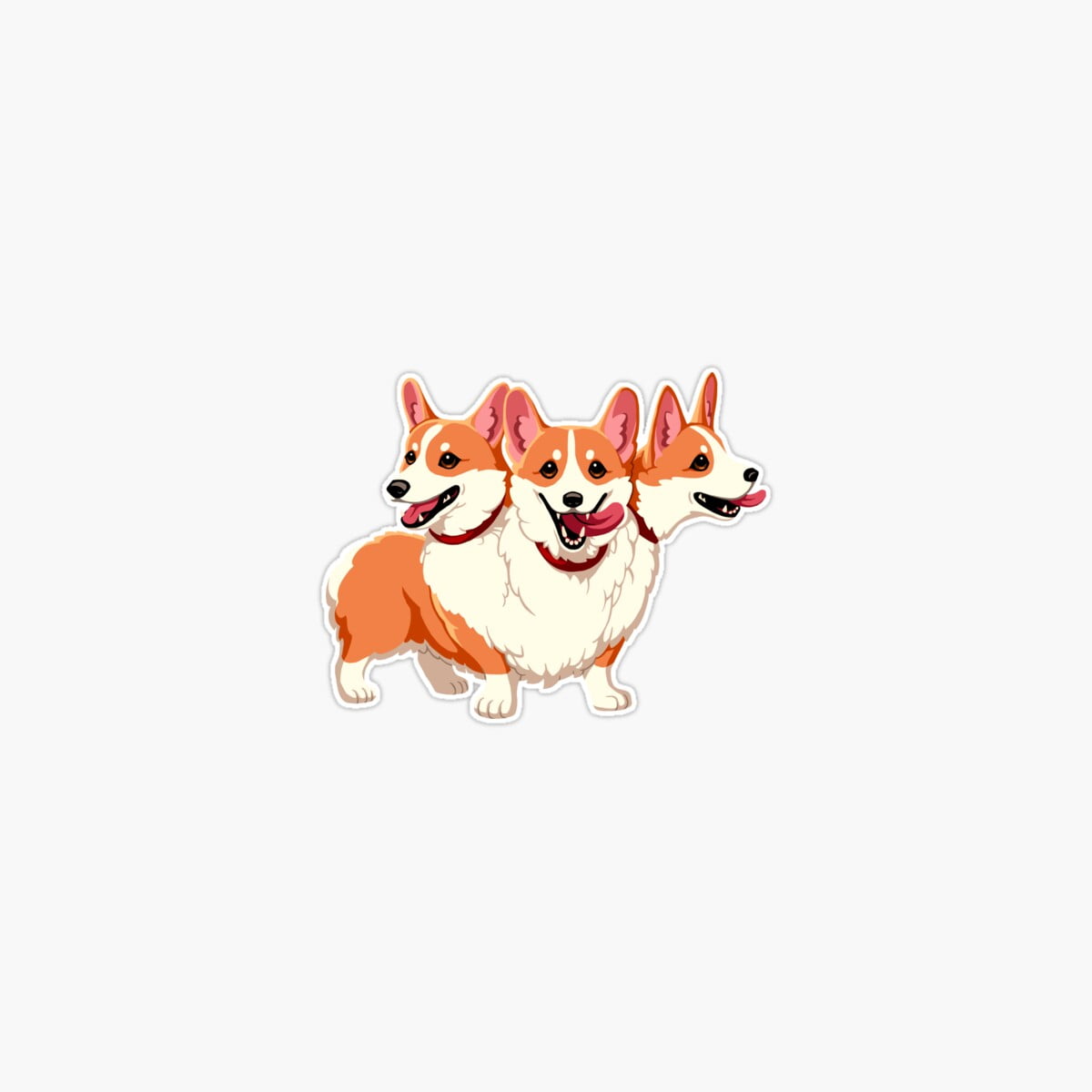 Onim Corgi Cerberus Sticker, Phone Decal Water Bottle Stickers Car ...