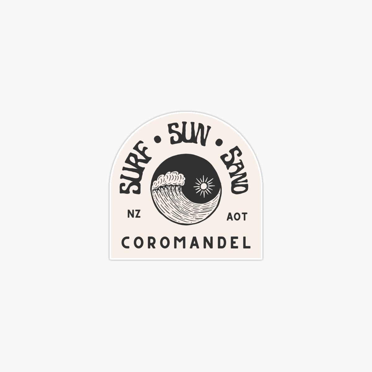 Onim Coromandel - Surf • Sun • Sand Retro Vintage Aesthetic Sticker ...