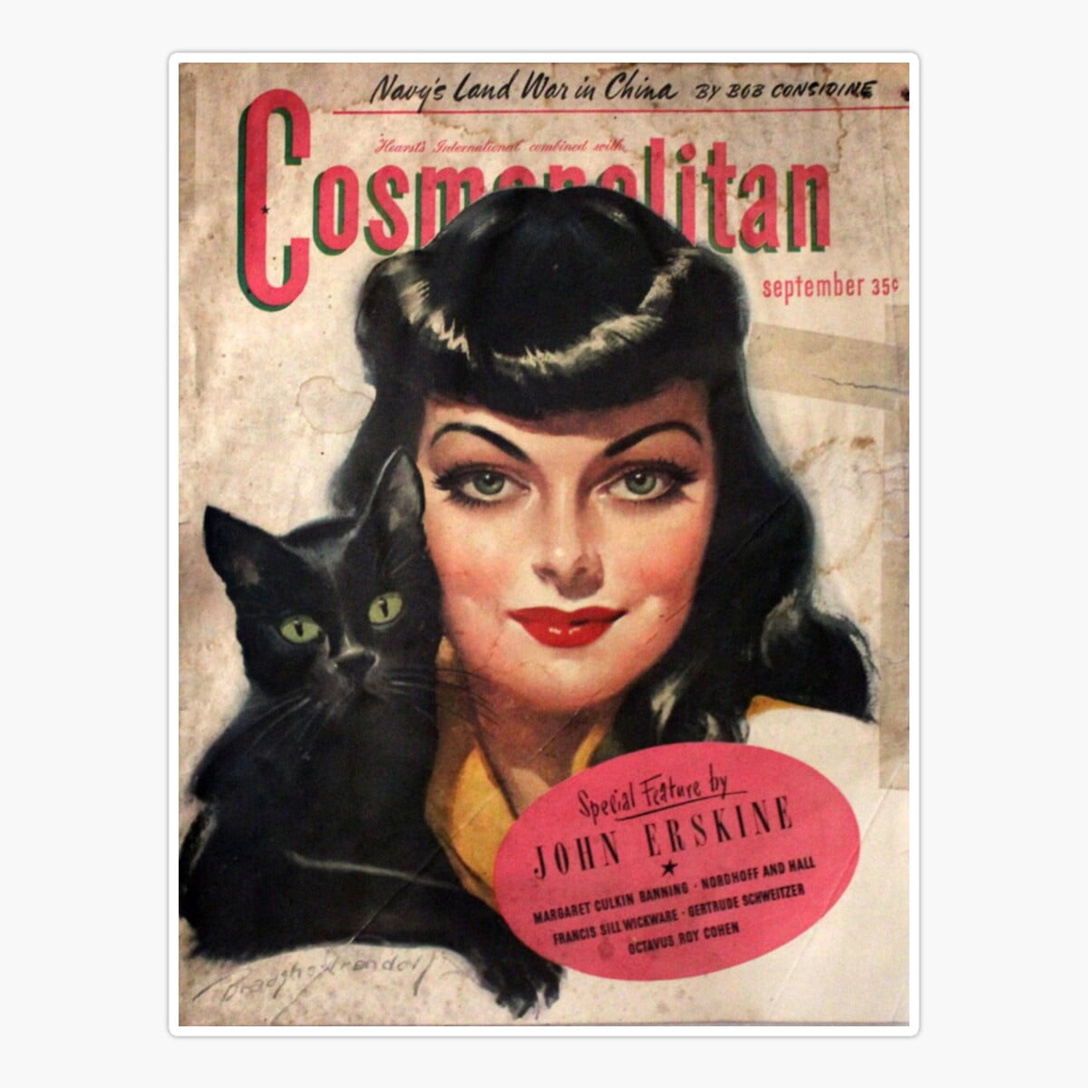 Onim Cosmopolitan Magazine (1945) - Bradshaw Crandell Sticker, Phone ...