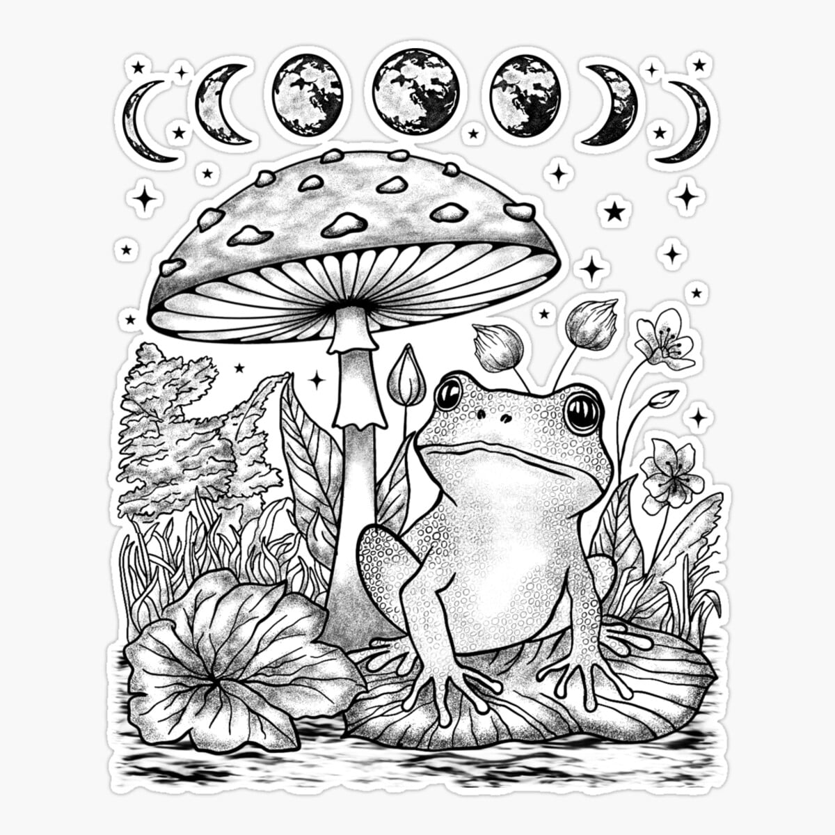 Onim Cottagecore Aesthetic Frog Mushroom Moon Witchy Vintage ...