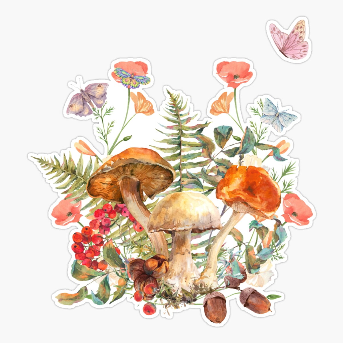 Onim Cottagecore Mushroom Sticker, Phone Decal Water Bottle Stickers ...