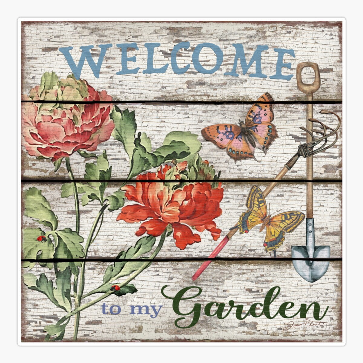 Onim Country Garden Sign-B Sticker, Phone Decal Water Bottle Stickers ...