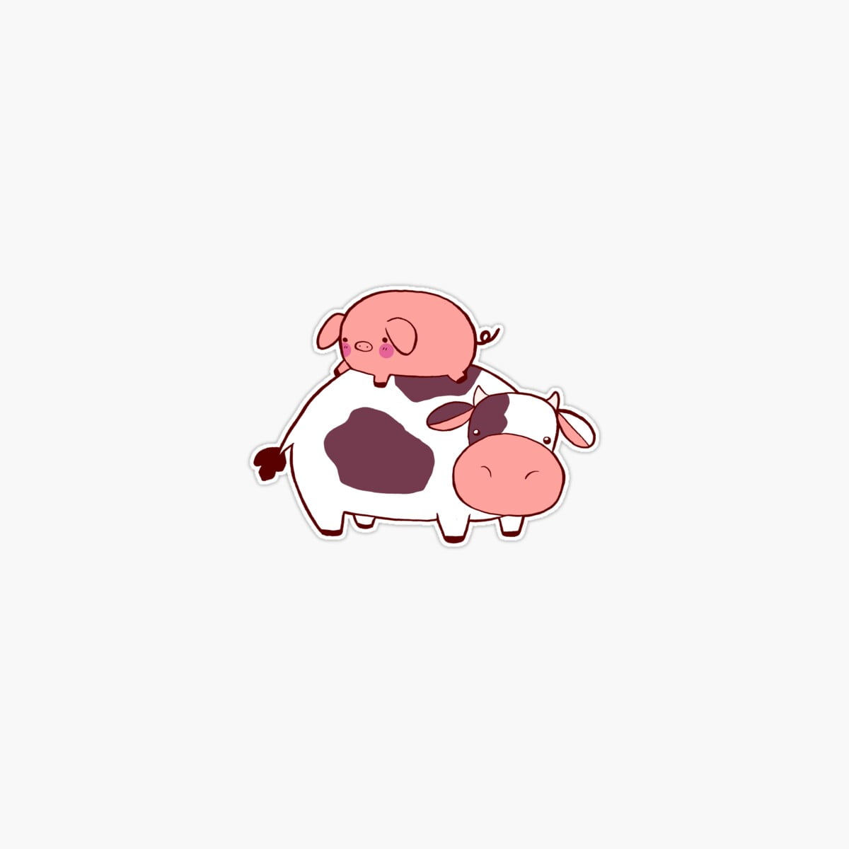 Onim Cow and Pig Sticker - Walmart.com