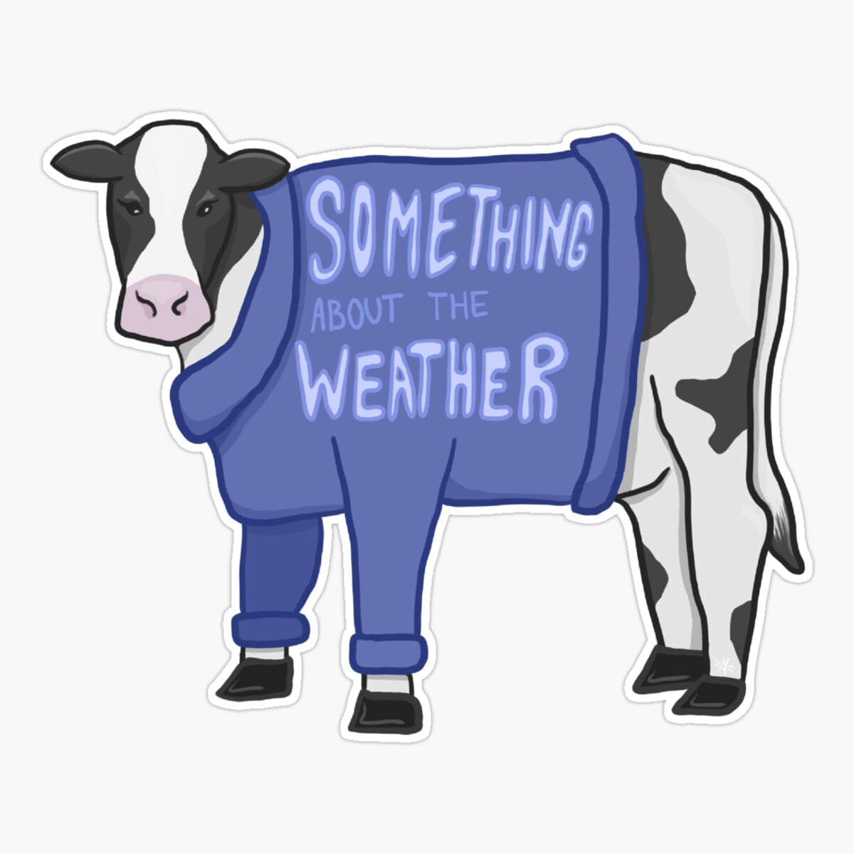 Onim Cows Wearing My Sweater Sticker, Phone Decal Water Bottle Stickers ...