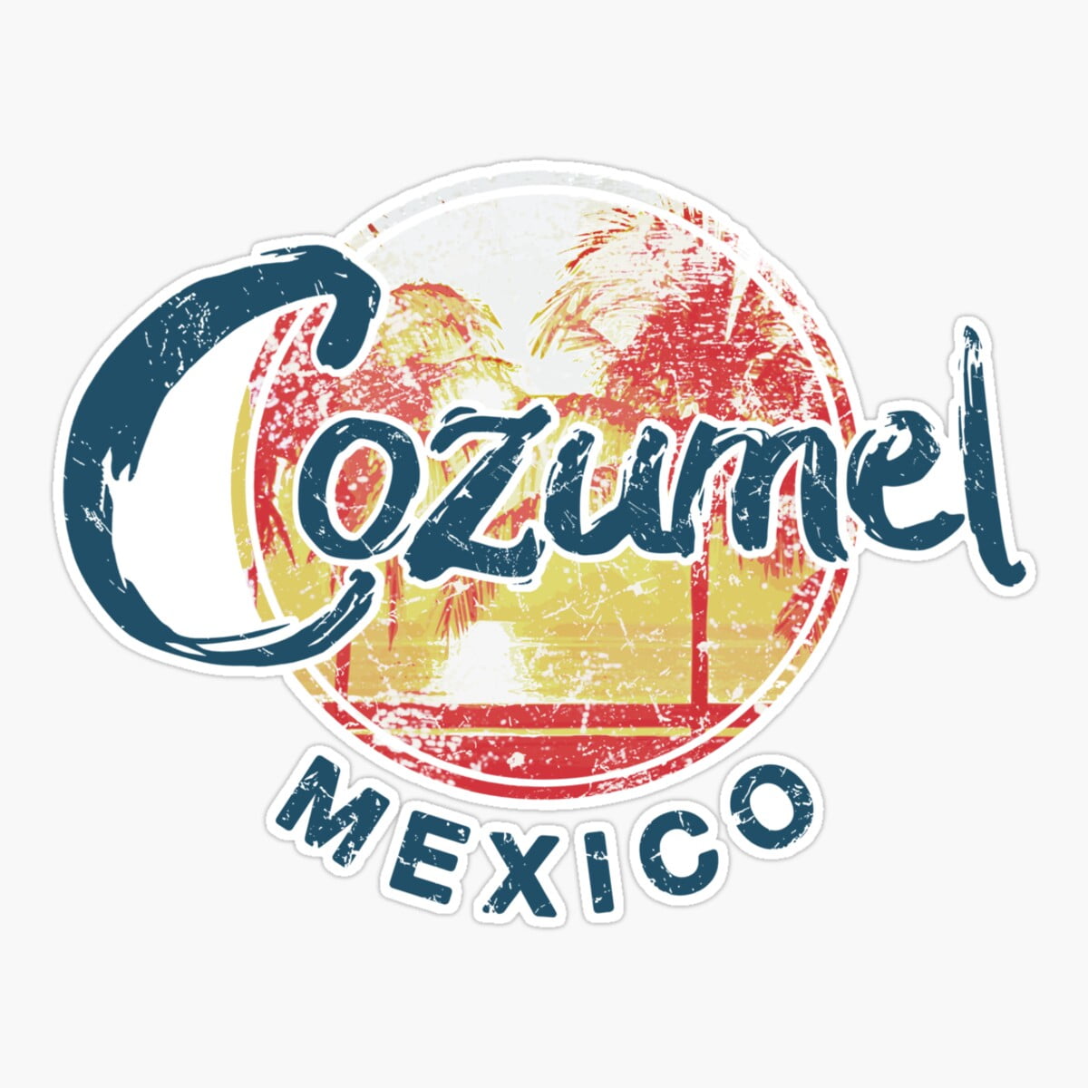 Onim Cozumel Mexico Vintage Retro Sticker, Phone Decal Water Bottle ...